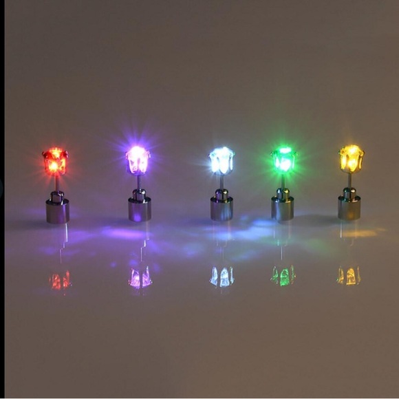 Jewelry | Led Light Up Crystal Stud Earrings Nwt White | Poshmark